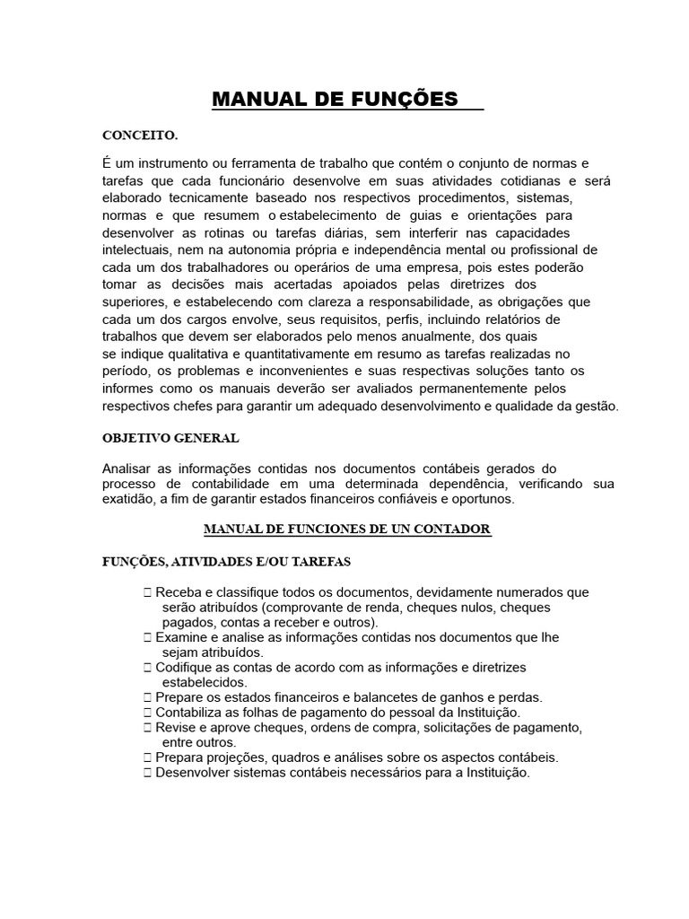 Manual de Funções de Um Contador | PDF | Contabilidade | Business