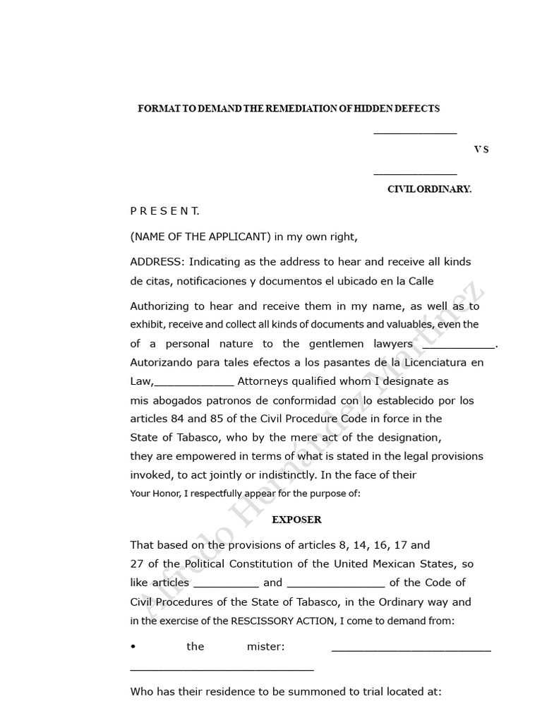 Remediation Request for Hidden Defects | PDF | Surety | Damages