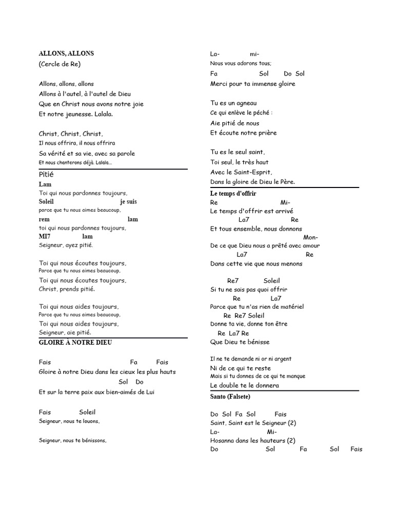 Chants de Louange et de Communion | PDF | Eucharistie | Jésus