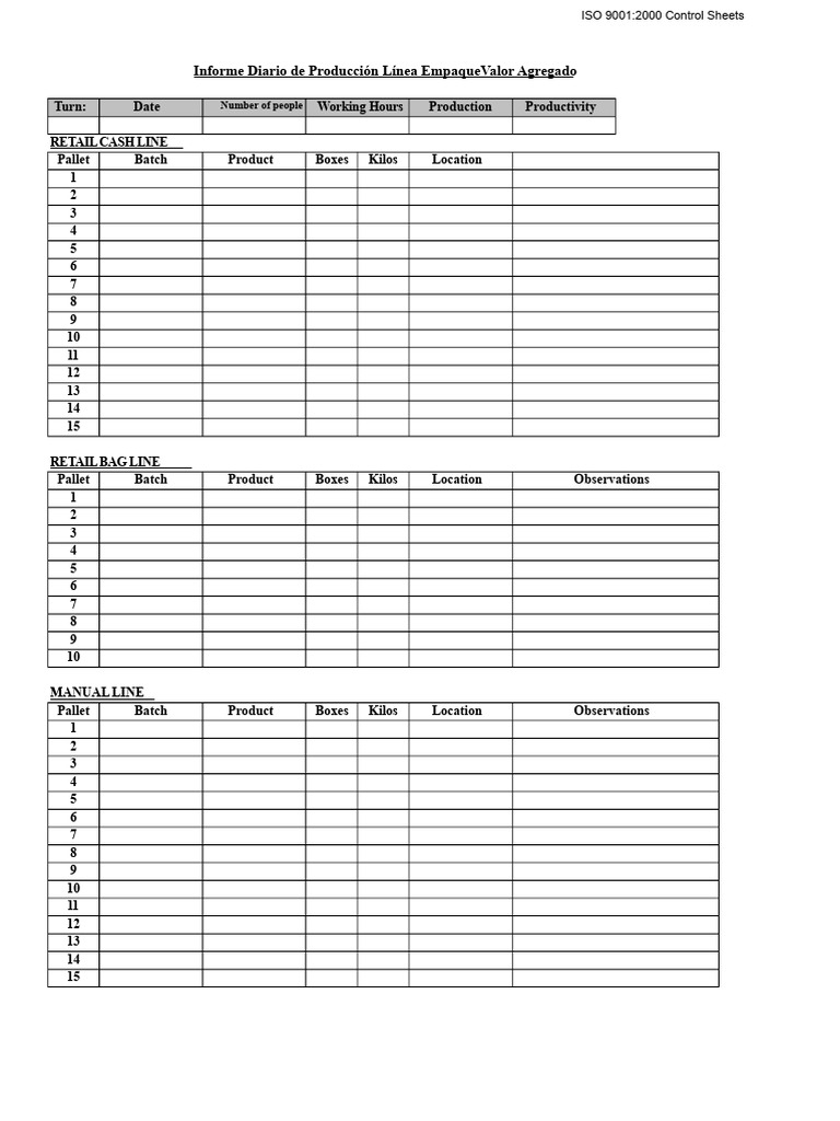 ISO Control Sheet | PDF