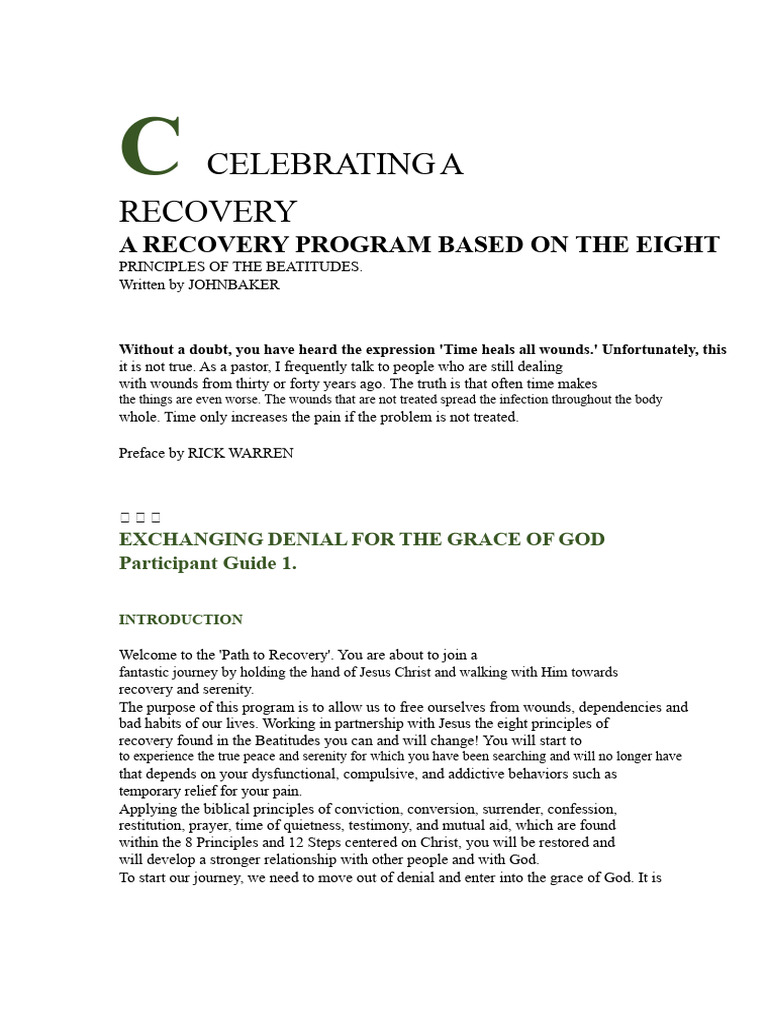 Recovery Through Beatitudes Principles | PDF | Jesus | God
