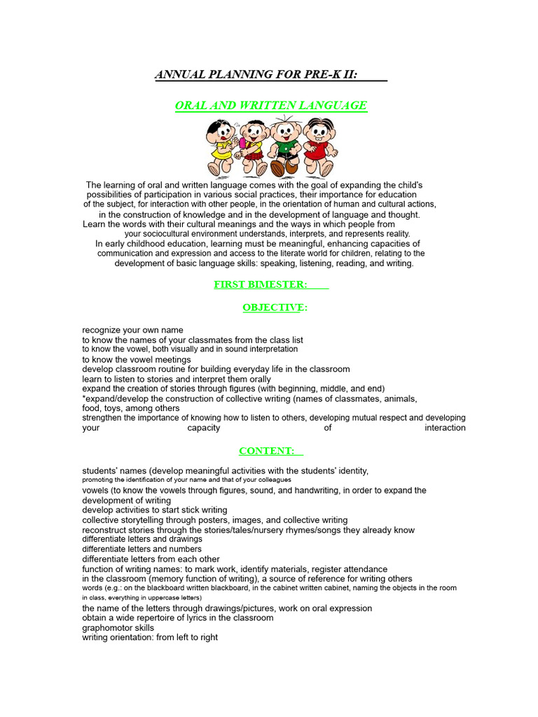 ANNUAL PLANNING OF PRE II-current | PDF | Writing | Mathematics