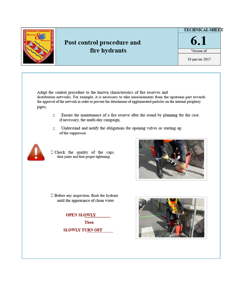 Fire Hydrant Control Procedure Guide | PDF | Flow Measurement | Valve