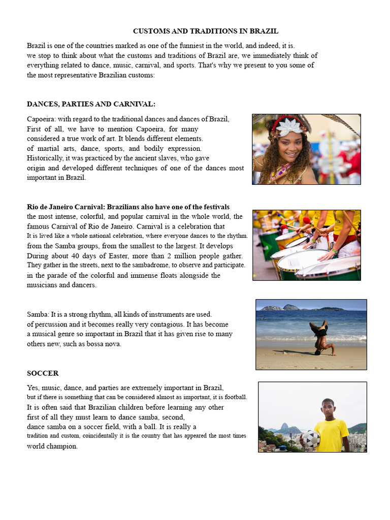 Customs and Traditions in Brazil | PDF | Carnival | Brazil