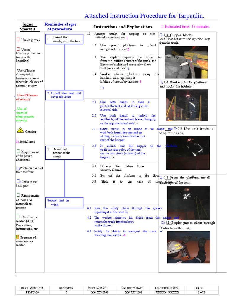 Example of Instruction Manual for Procedures | PDF