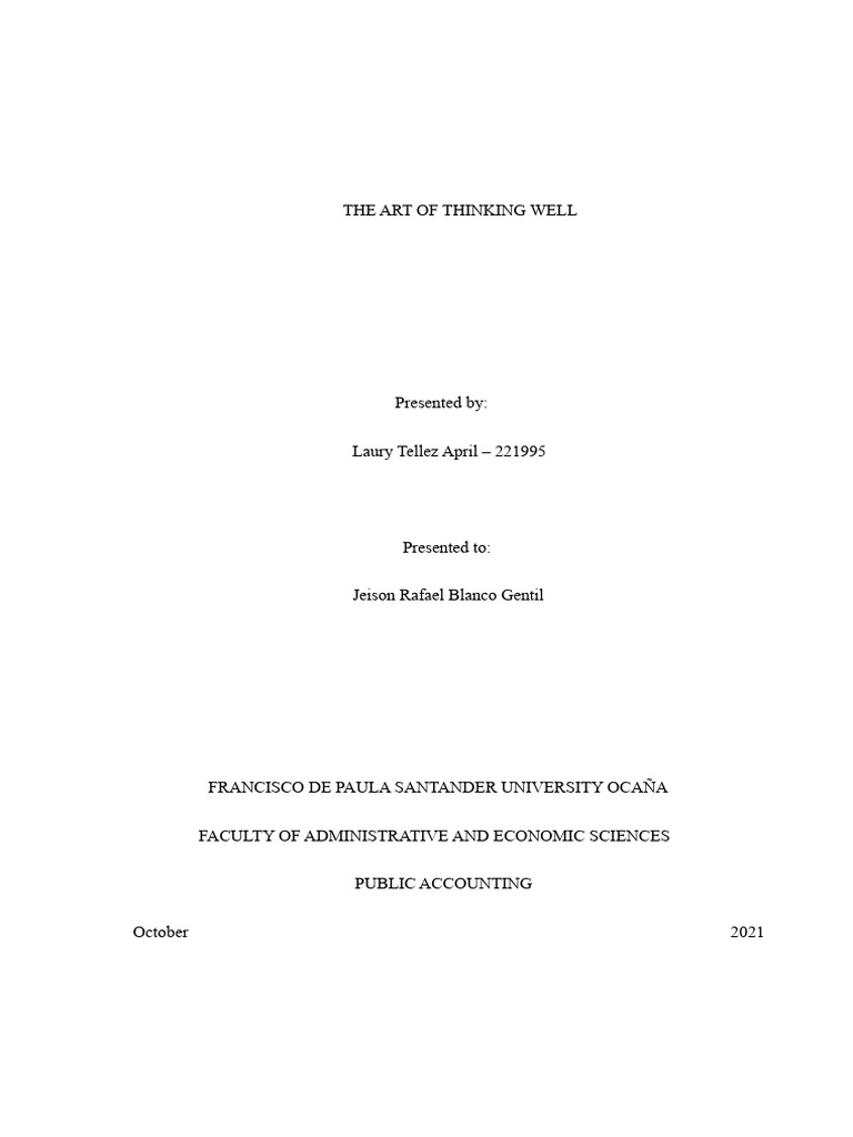 The Art of Thinking Well | PDF | Psychological Resilience | Mindfulness