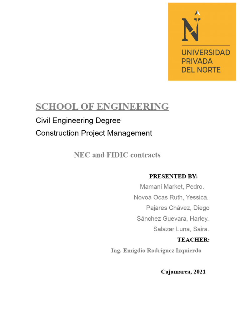 NEC and FIDIC Contracts Overview | PDF | Lima | Peru