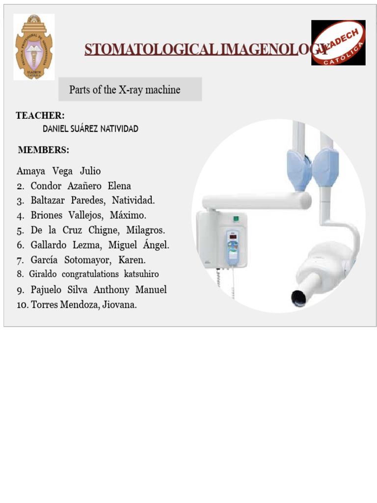 Dental X-Ray Machine Components | PDF