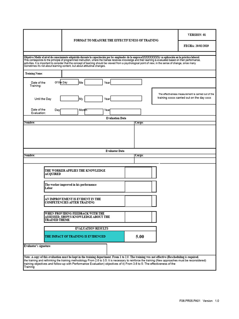 Effectiveness Measurement Format | PDF | Evaluation | Performance Appraisal