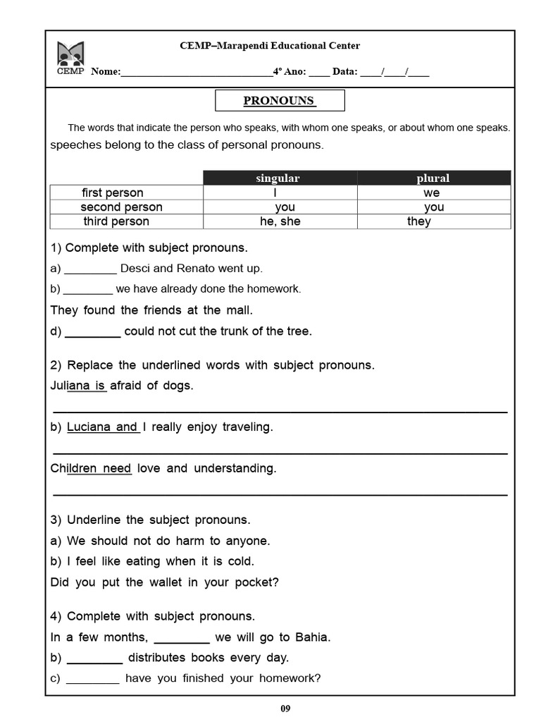 Portuguese Workbook 4th Grade Vol 2 Pages 9 23 | PDF | Grammatical ...