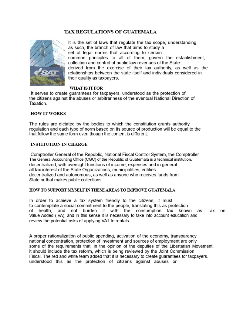 10 Citizen Areas of Fiscal Order in Guatemala | PDF | Taxes | Value ...