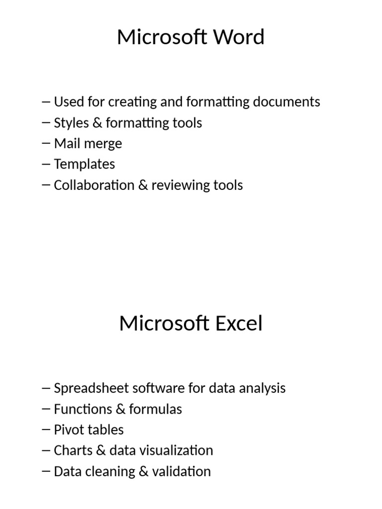 Detailed Microsoft Office Slides | PDF
