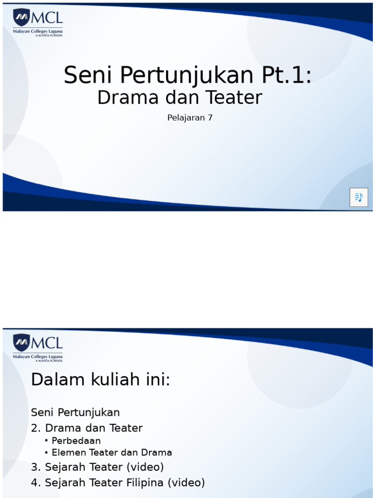 Pelajaran 7. Drama dan Teater | PDF