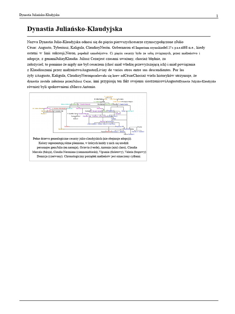 Dynastia Julijsko-Klaudyjska | PDF