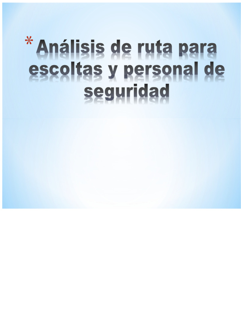 Route Analysis of Escorts VIP PROTECTION | PDF