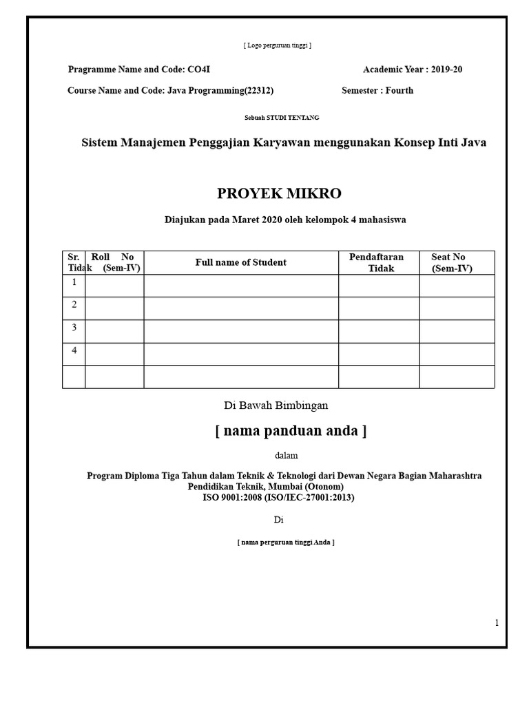 Sistem Manajemen Penggajian Karyawan Dengan Konsep Core Java | PDF