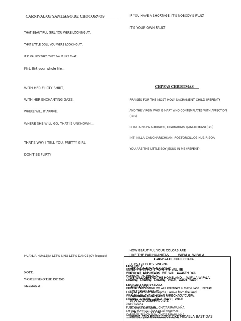 Block A Songs | PDF | Carnival