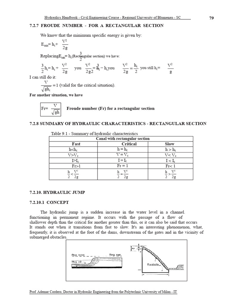 Hydraulic Pool And Hydraulic Jump Pdf Liquids Physical Phenomena