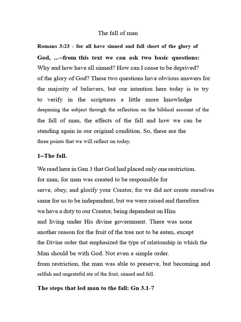 The Fall of Man | PDF | Adam | Eve