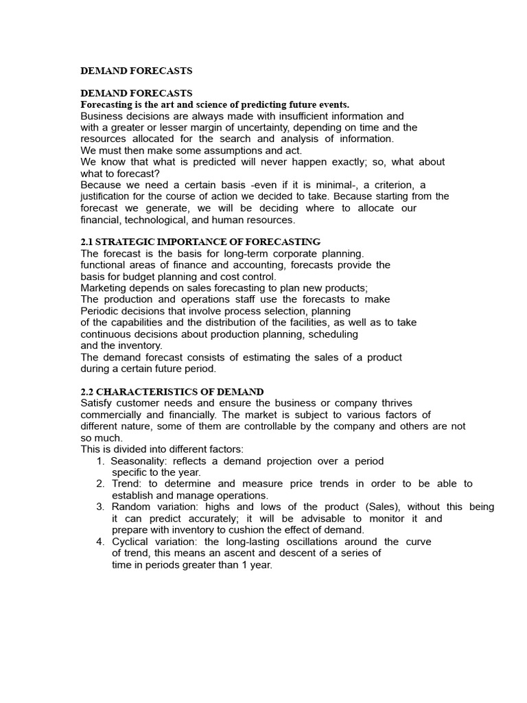 Demand Forecasting Methods Explained | PDF | Linear Regression ...