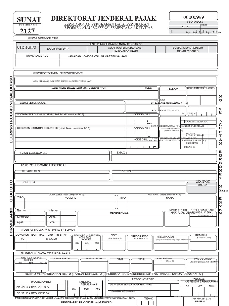 FORMULIR-2127-SUNAT | PDF