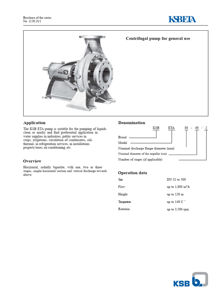 ETA 125 Pump Manual | PDF | Pump | Machines