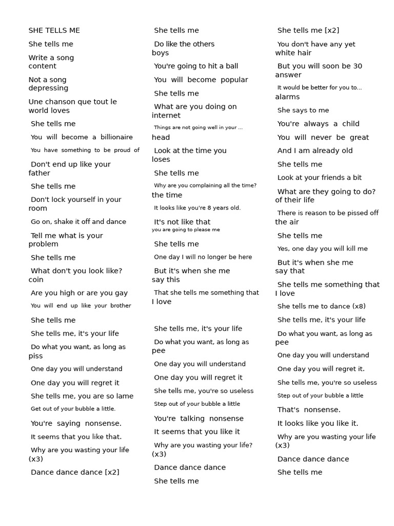 Life Advice and Self-Reflection Song | PDF