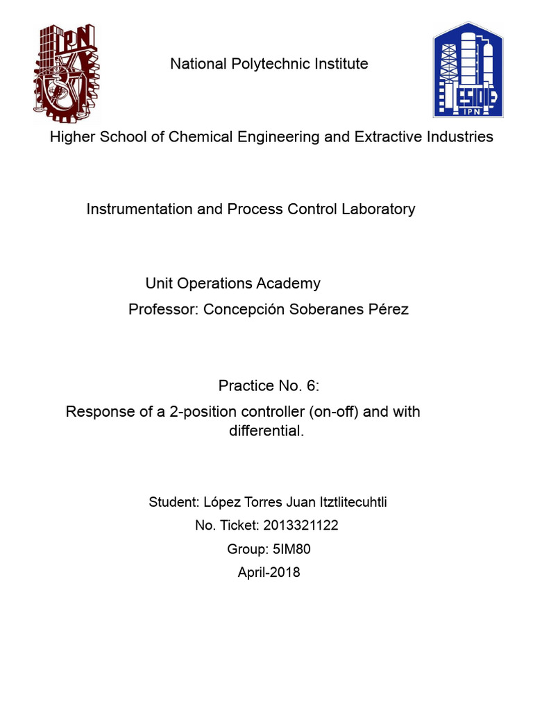 Practice 6 Two-Step Controller | PDF | Control Theory | Electrical Engineering
