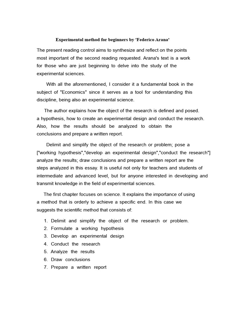 Beginner's Guide to Experimental Methods | PDF | Scientific Method ...
