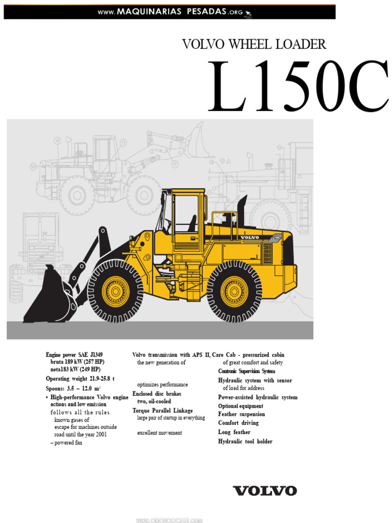 Volvo L150C Wheel Loader Specifications | PDF | Automatic Transmission ...