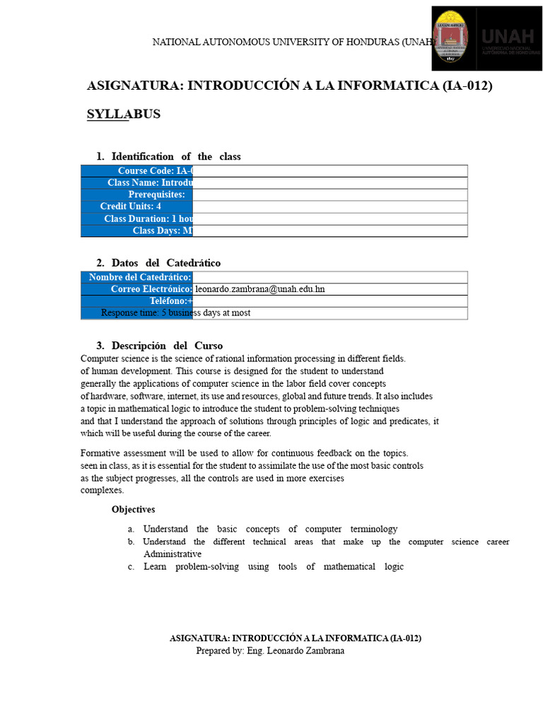 IA-012 Introduction to Computer Science | PDF | Computer Science | Science