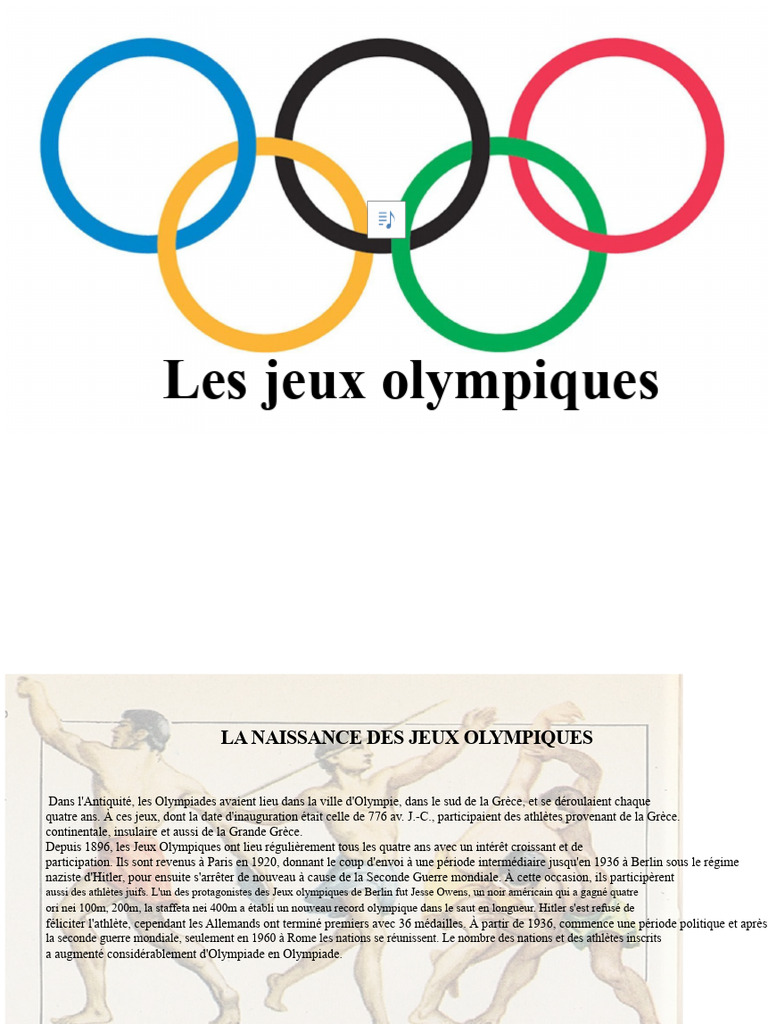 Histoire et Évolution des Jeux Olympiques | PDF | Jeux olympiques ...