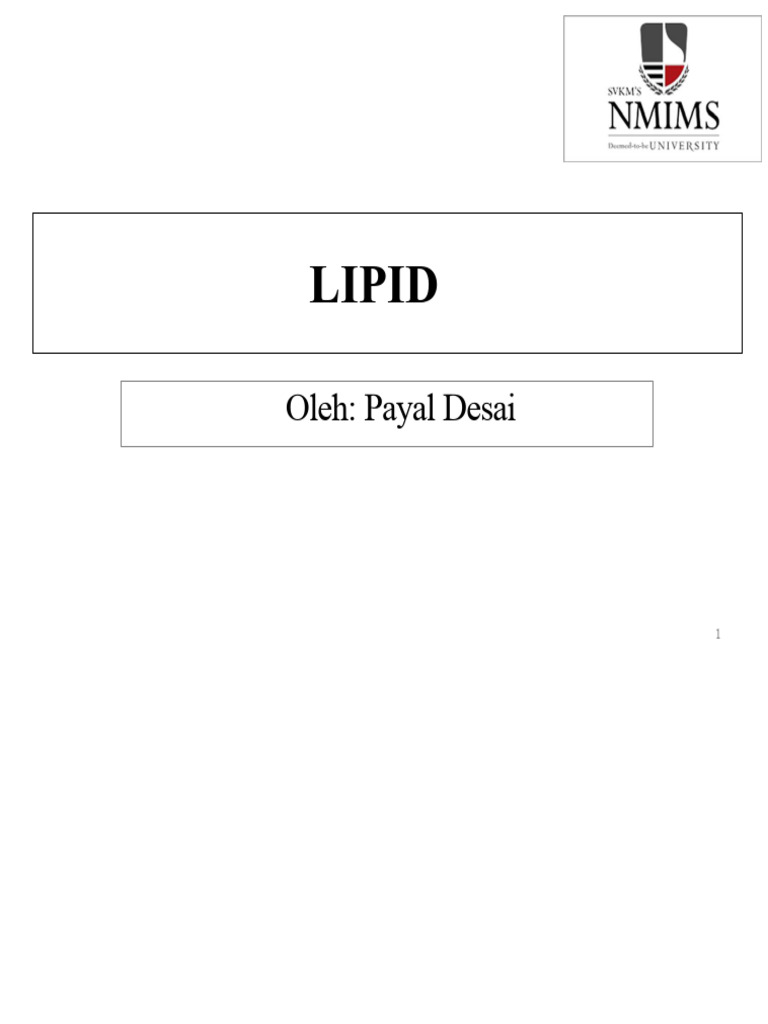 LIPID D.Pharm.ppt | PDF