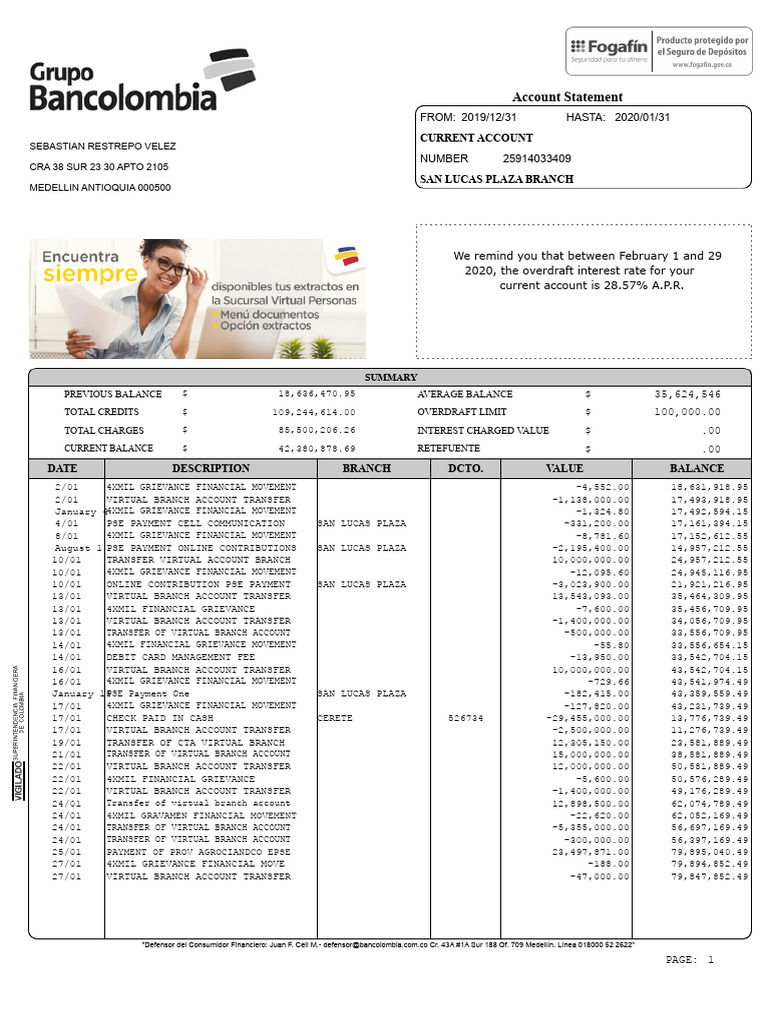 Bank Statement January | PDF | Transaction Account | Payments