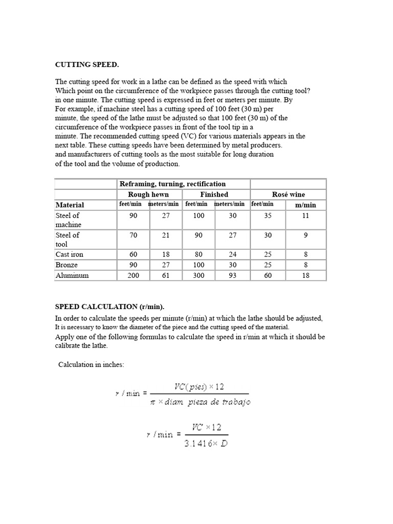 Cutting Speed Example | PDF | Industrial Processes | Secondary Sector ...