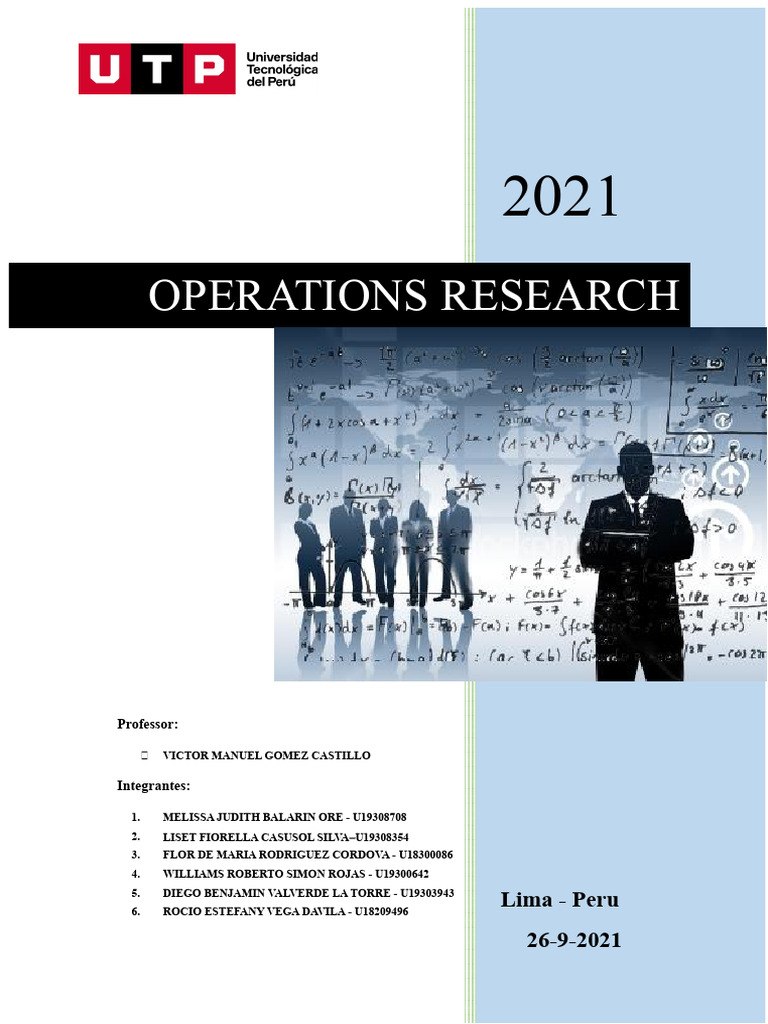 Final Project of Operations Research | PDF | Operations Research ...