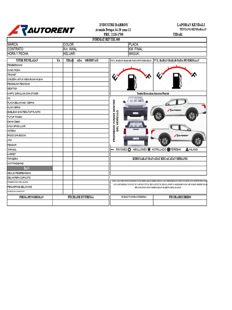 Format Revisi 360 Pick Up Double Cabin 2 | PDF