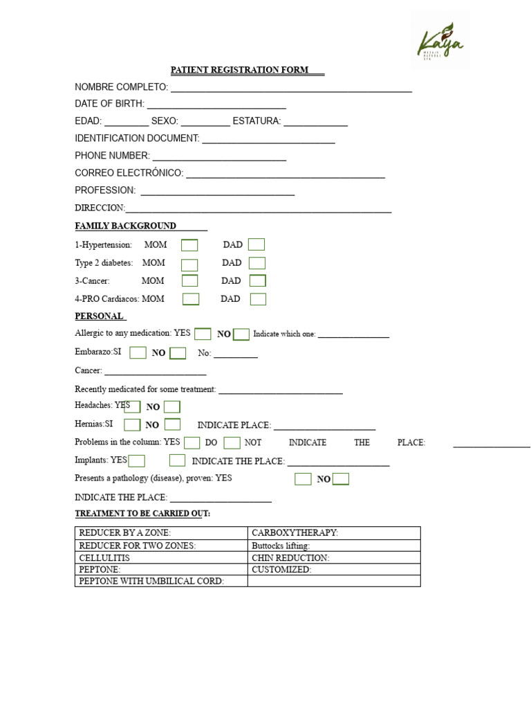 Patient Registration Form | PDF | Health Care | Medicine
