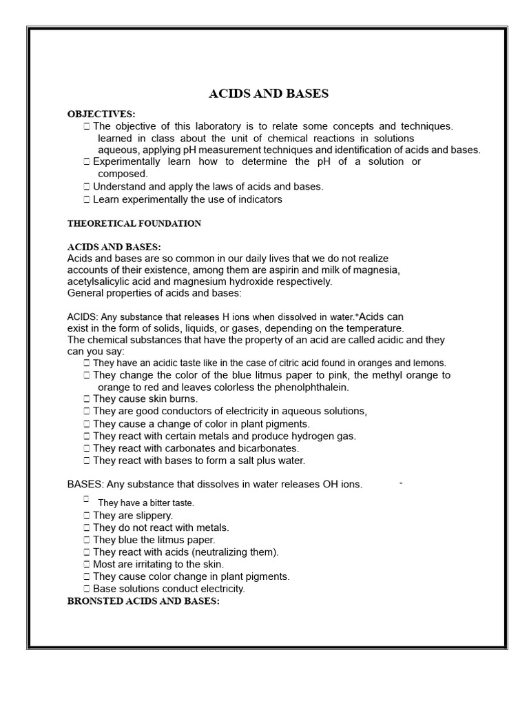 Acid and Base | PDF | Ph | Acid