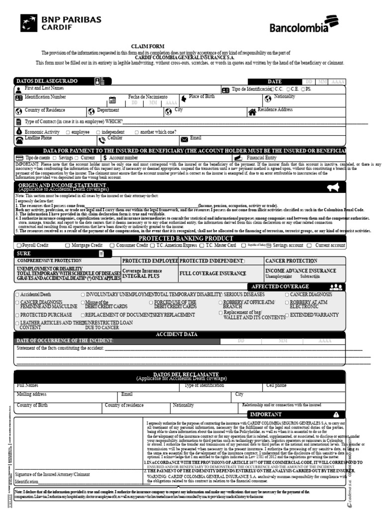 Format for Claims Declaration pdf | PDF | Insurance | Credit