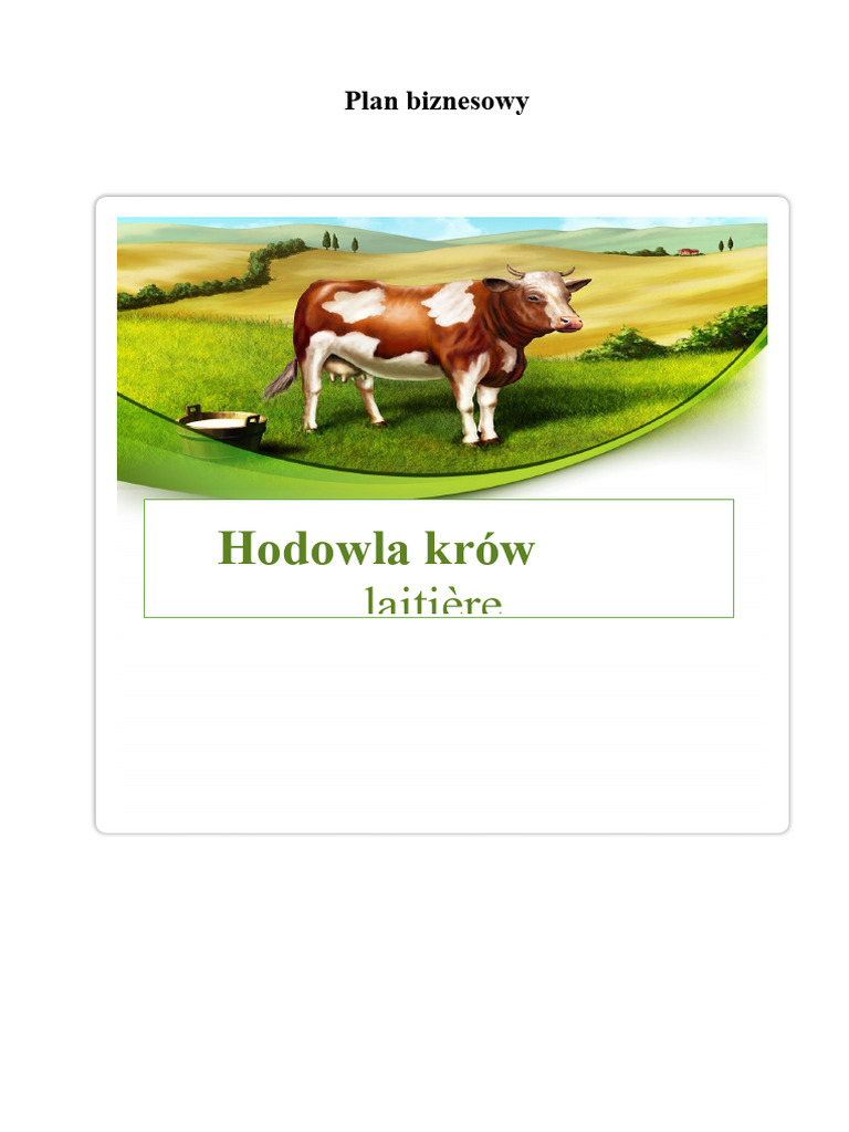BP Hodowla Krów Mlecznych | PDF