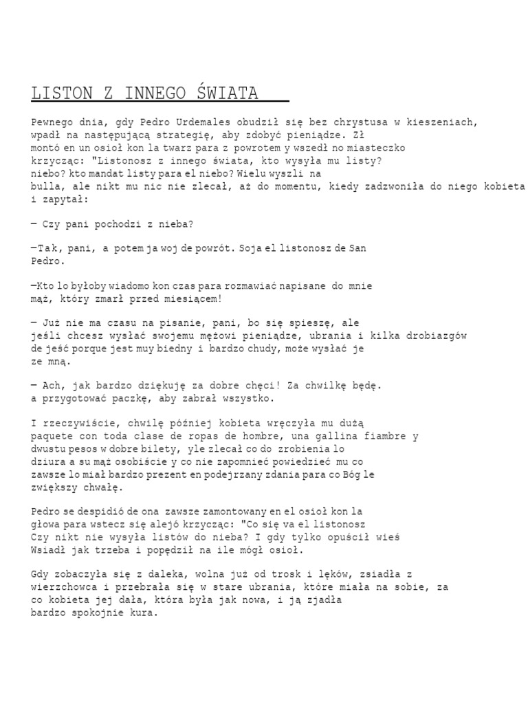 Liston Z Innego Świata | PDF