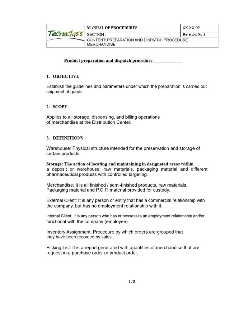 Merchandise Preparation and Dispatch Guide | PDF | Warehouse ...