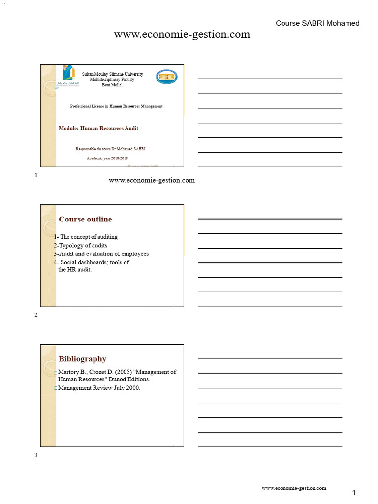 Human Resources Audit Course Overview | PDF | Audit | Evaluation