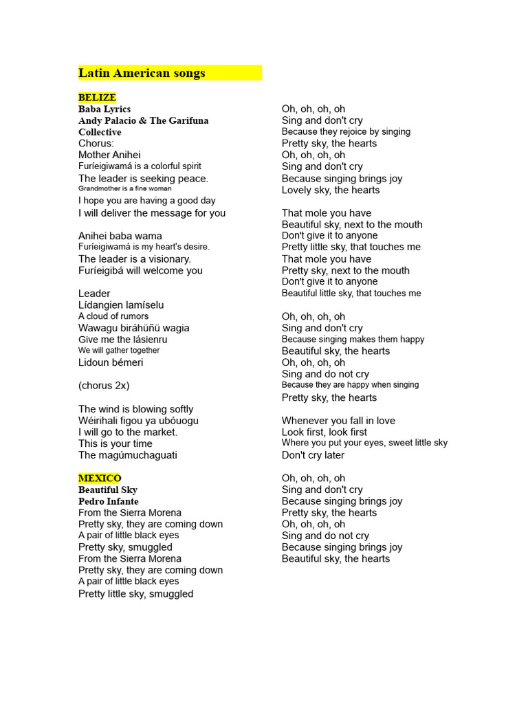 Latin American Songs LITECMA | PDF | Puerto Ricans