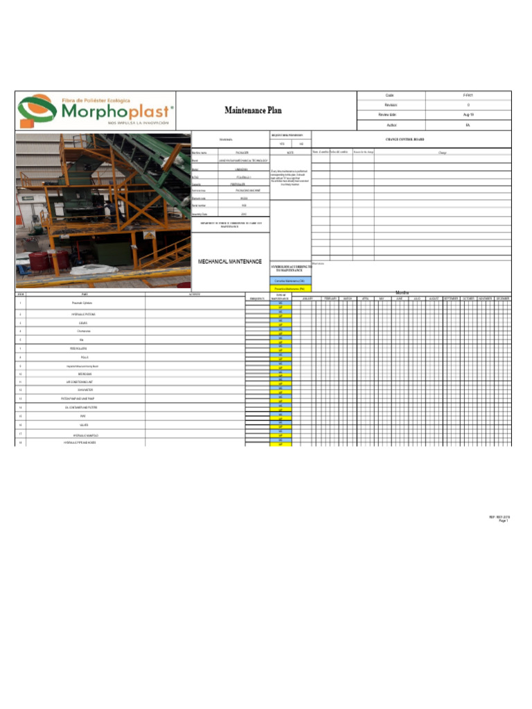 Maintenance Plan for Packaging Machine | PDF | Pump | Mechanical ...