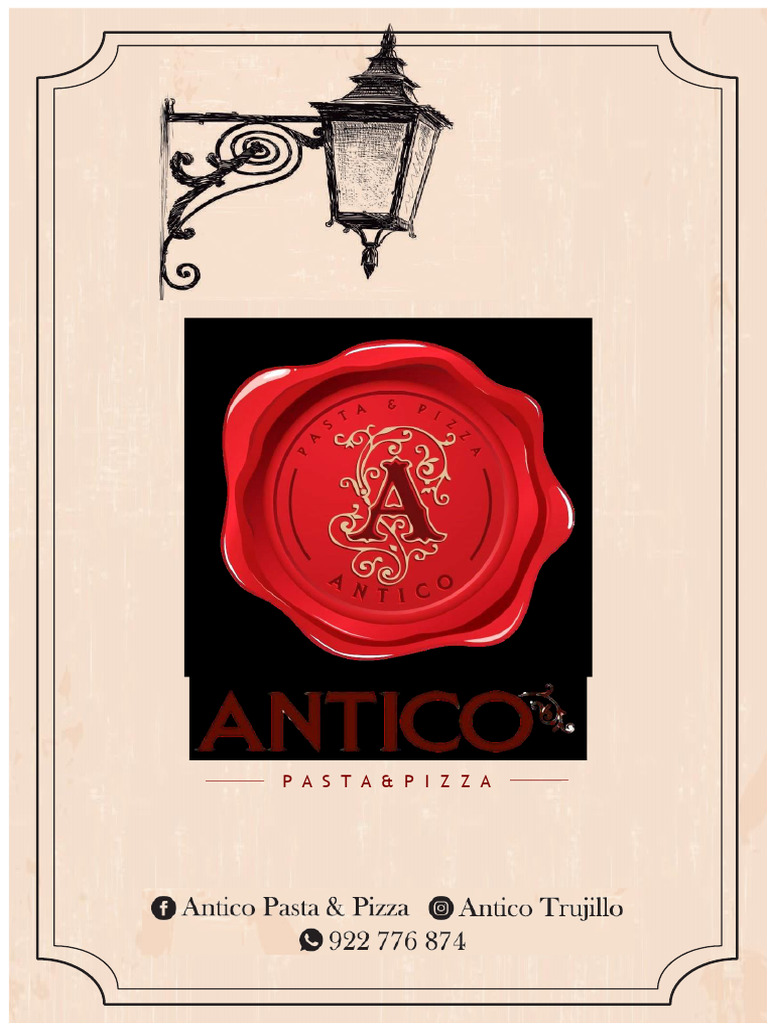 Menu Pasta dan Pizza Lezat Antico | PDF