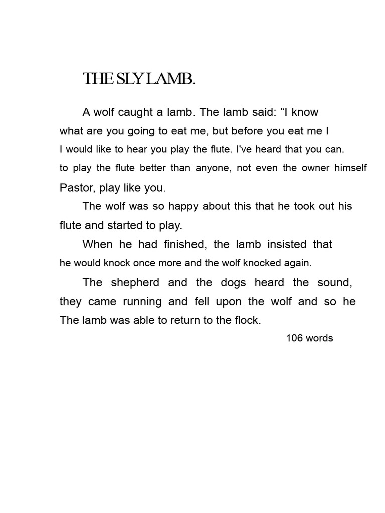 Lec-The Clever Lamb | PDF