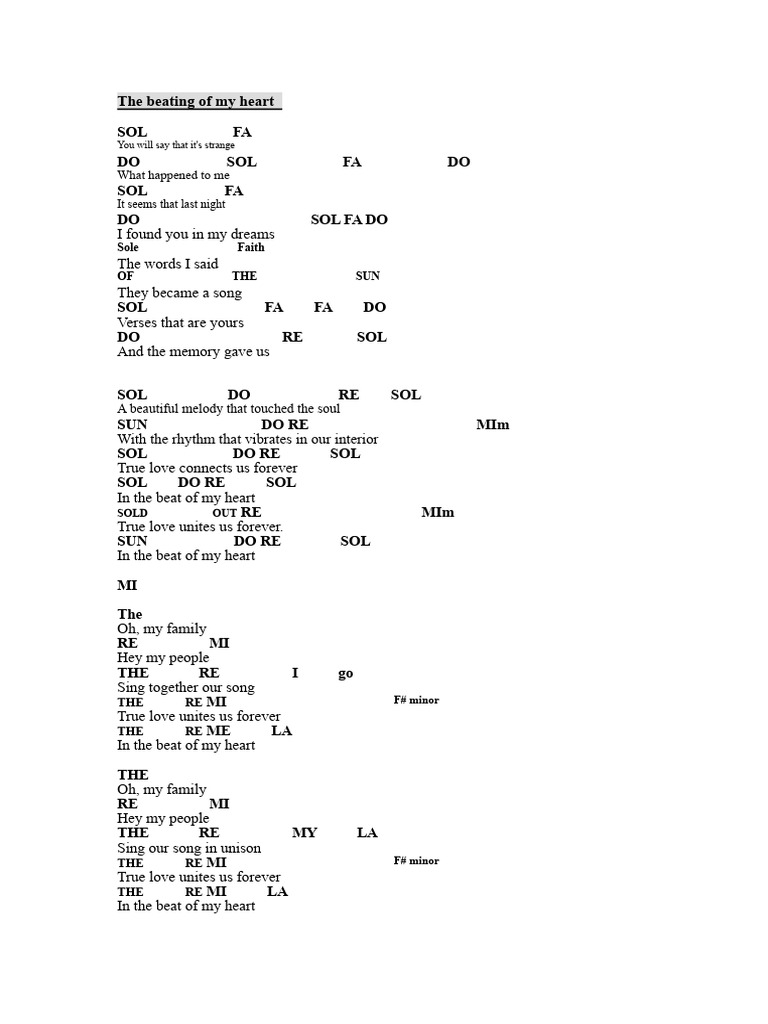 The Beat of My Heart Chords | PDF
