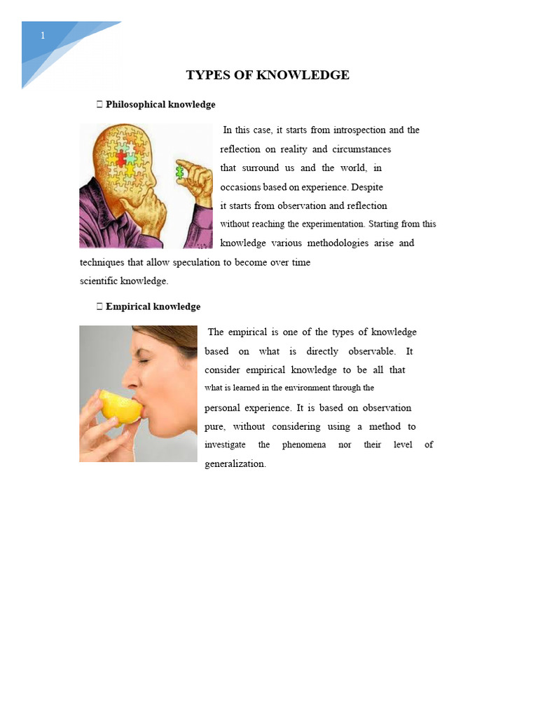 Types of Knowledge | PDF | Knowledge | Empirical Evidence